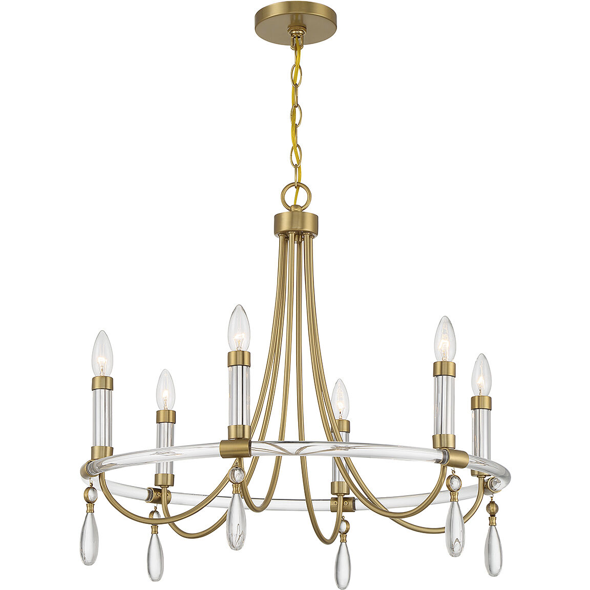Savoy House 1-7716-6-195 Mayfair 6 Light 25.5 inch Warm Brass with ...