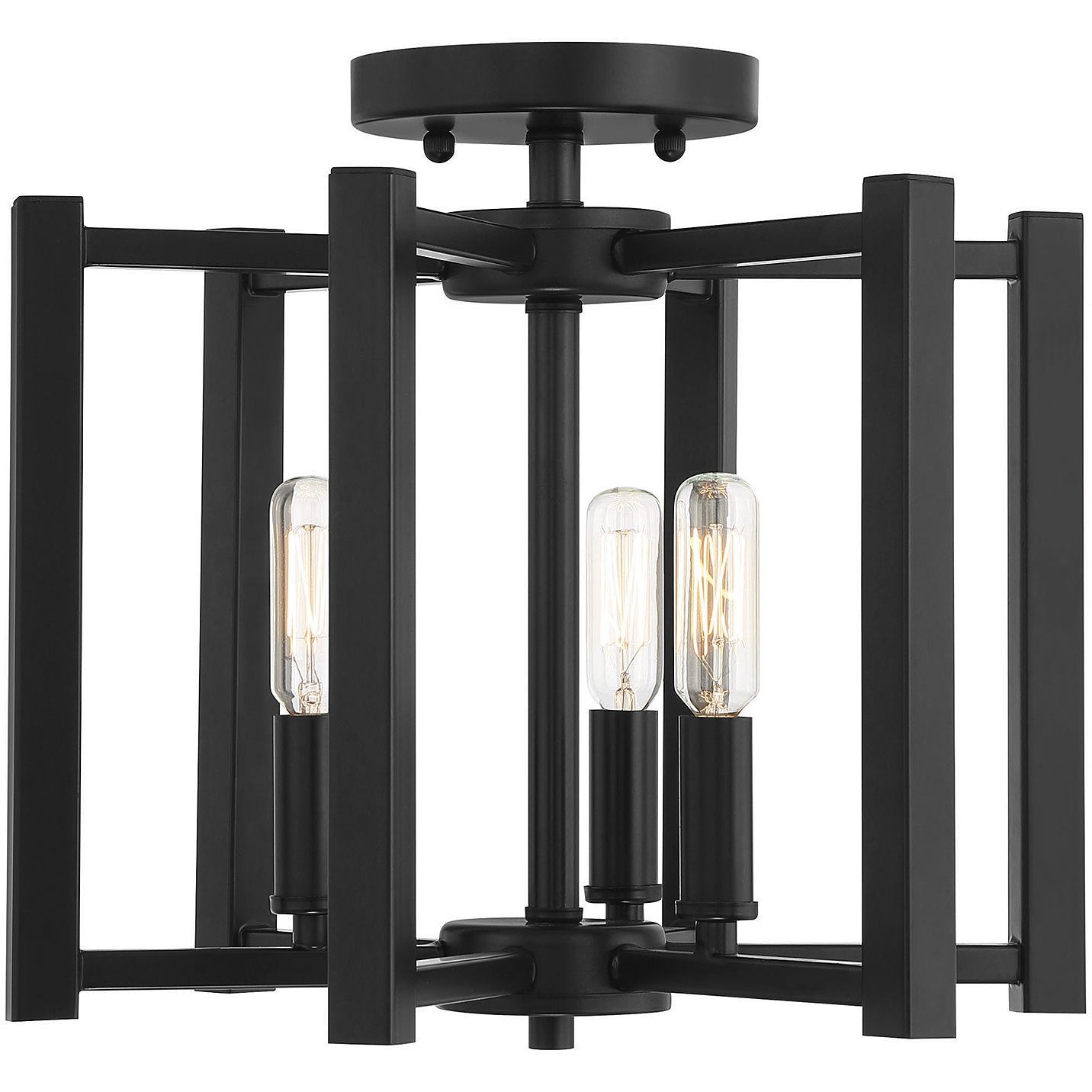 Savoy House 6-7702-3-89 Benson 3 Light 13 inch Matte Black Semi-Flush ...