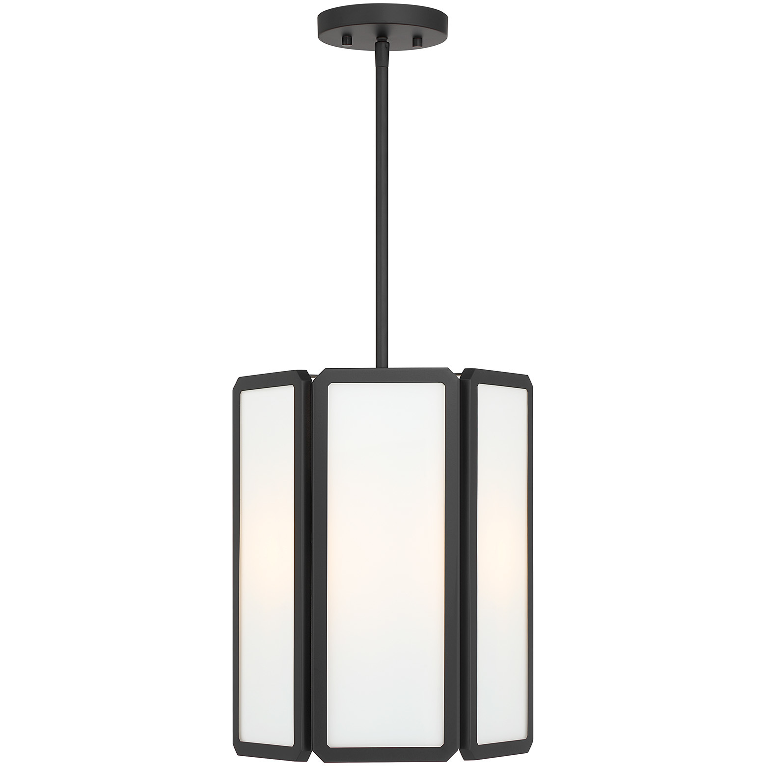 Leeds 3 Light 12 inch Matte Black Pendant Ceiling Light