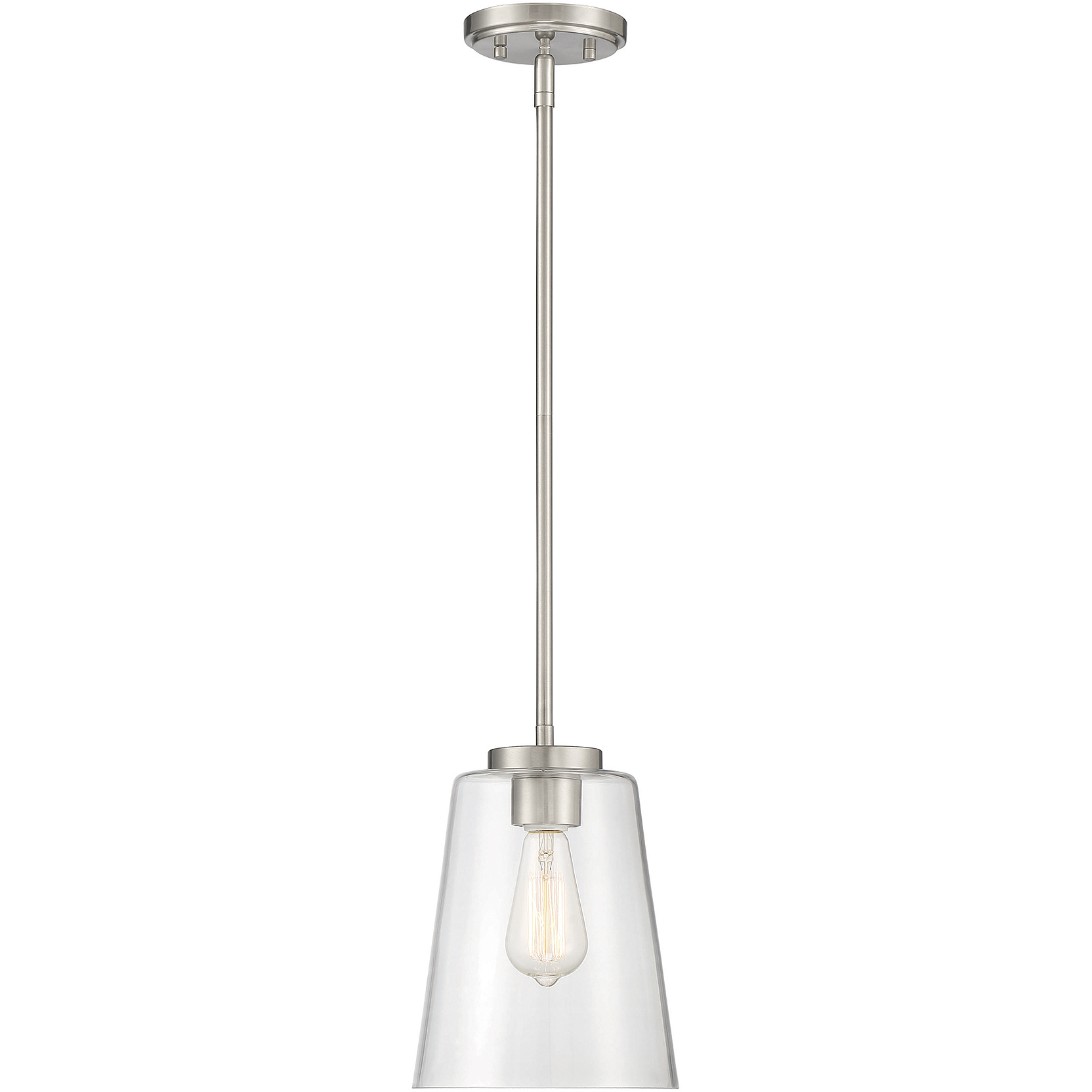 Savoy House 7-1027-1-SN Calhoun 1 Light 8 inch Satin Nickel Pendant ...