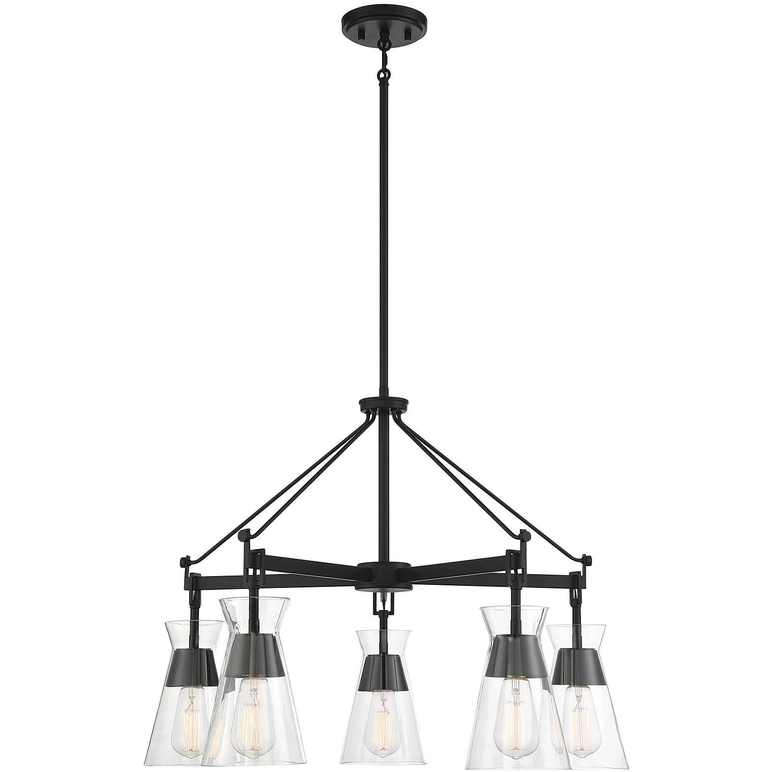 Savoy House 1-1832-5-89 Lakewood 5 Light 28 inch Matte Black Chandelier ...